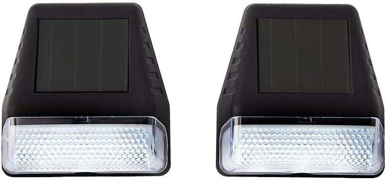 Solar Step Lights - Set of 2 Plastic Black - Walmart.com