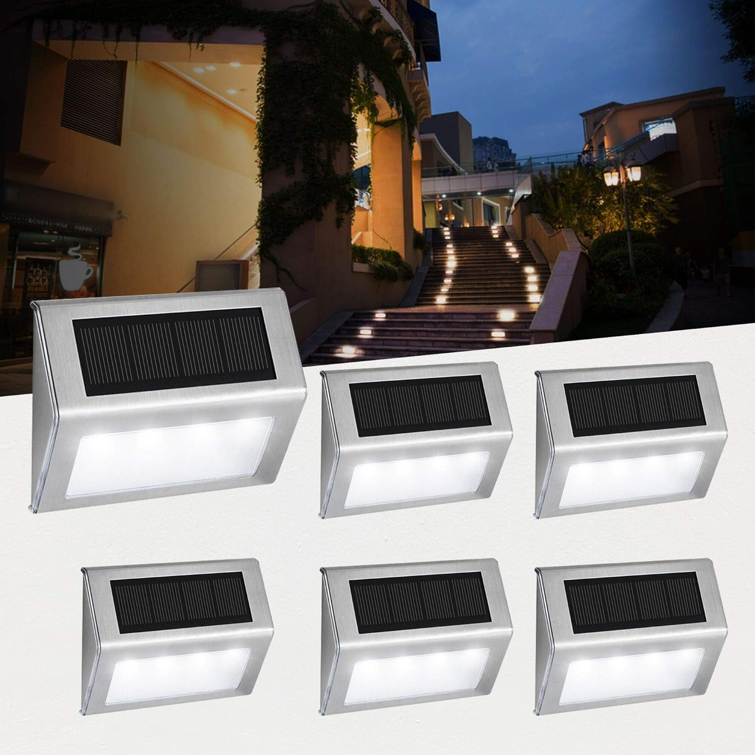 Solar Step Lights Stainless Steel, Charge Fast Last Long Outdoor Deck ...