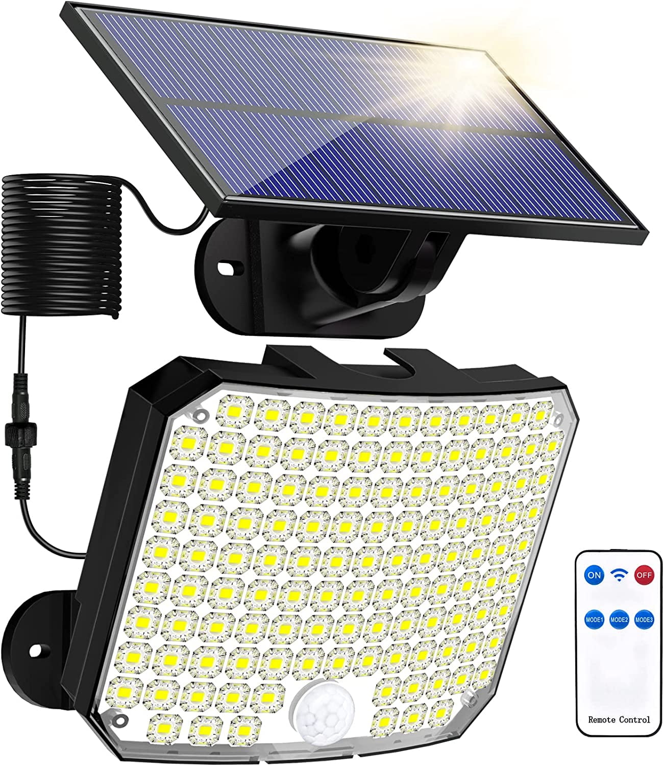 118 LED Solar Motion Sensor Lights, IP65 Waterproof, 16.5Ft Cable ...