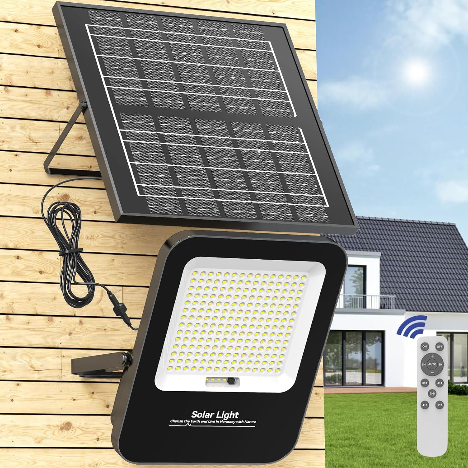 Solar Street Flood Lights Outdoor 1500W Solar Led Flood Lights Dusk to Dawn 150000LM Street ...