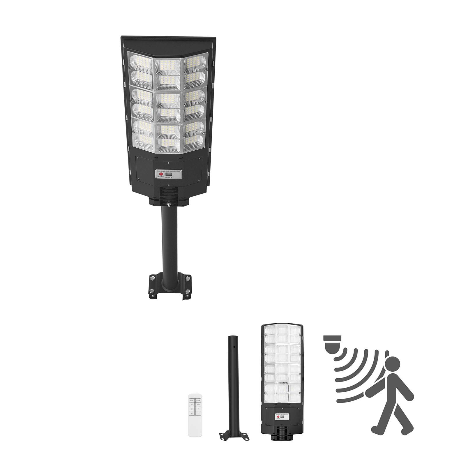 Solar Street Light 12000W 900000LM Motion Sensor Dusk-to-Dawn IP65 LED ...