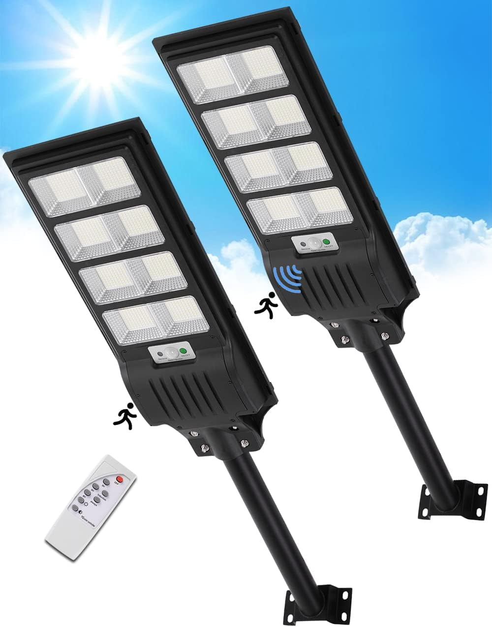 Solar Street Light 400W - 6500K LED Solar Power Street Lights with ...