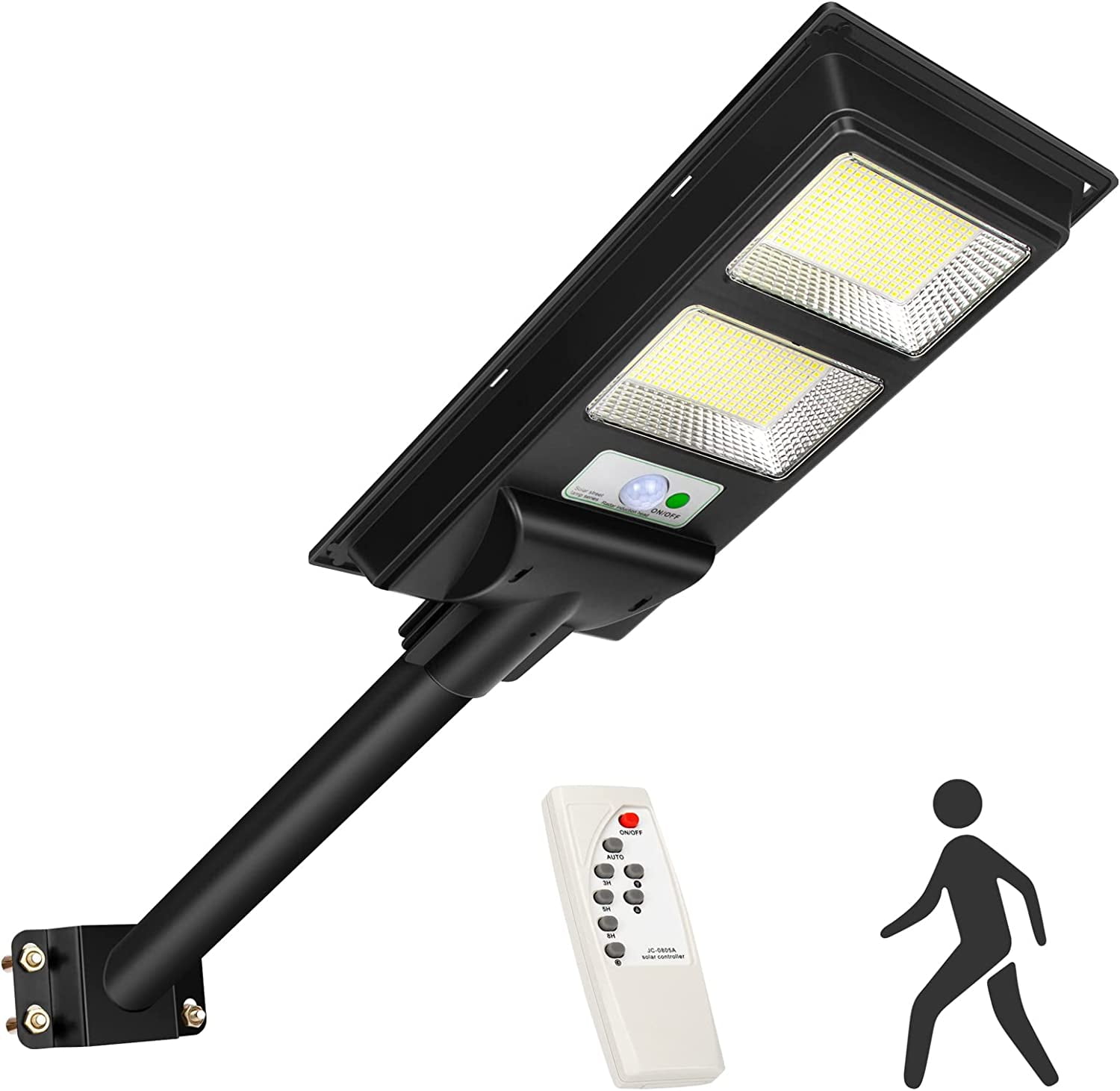 Solar Street Light 6000Lumens, 568LEDs, 6500K Daylight White, with ...