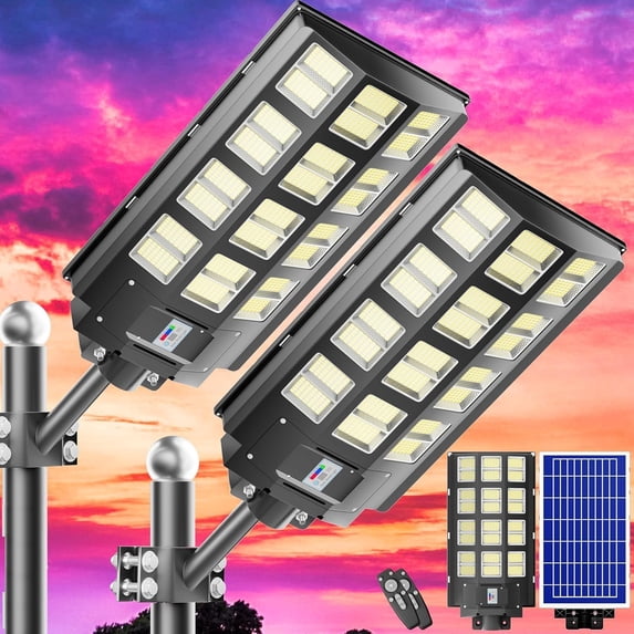 Solar Street Light, 8000W 7000K 480000LM 1152pcs LED Solar Parking Lot ...