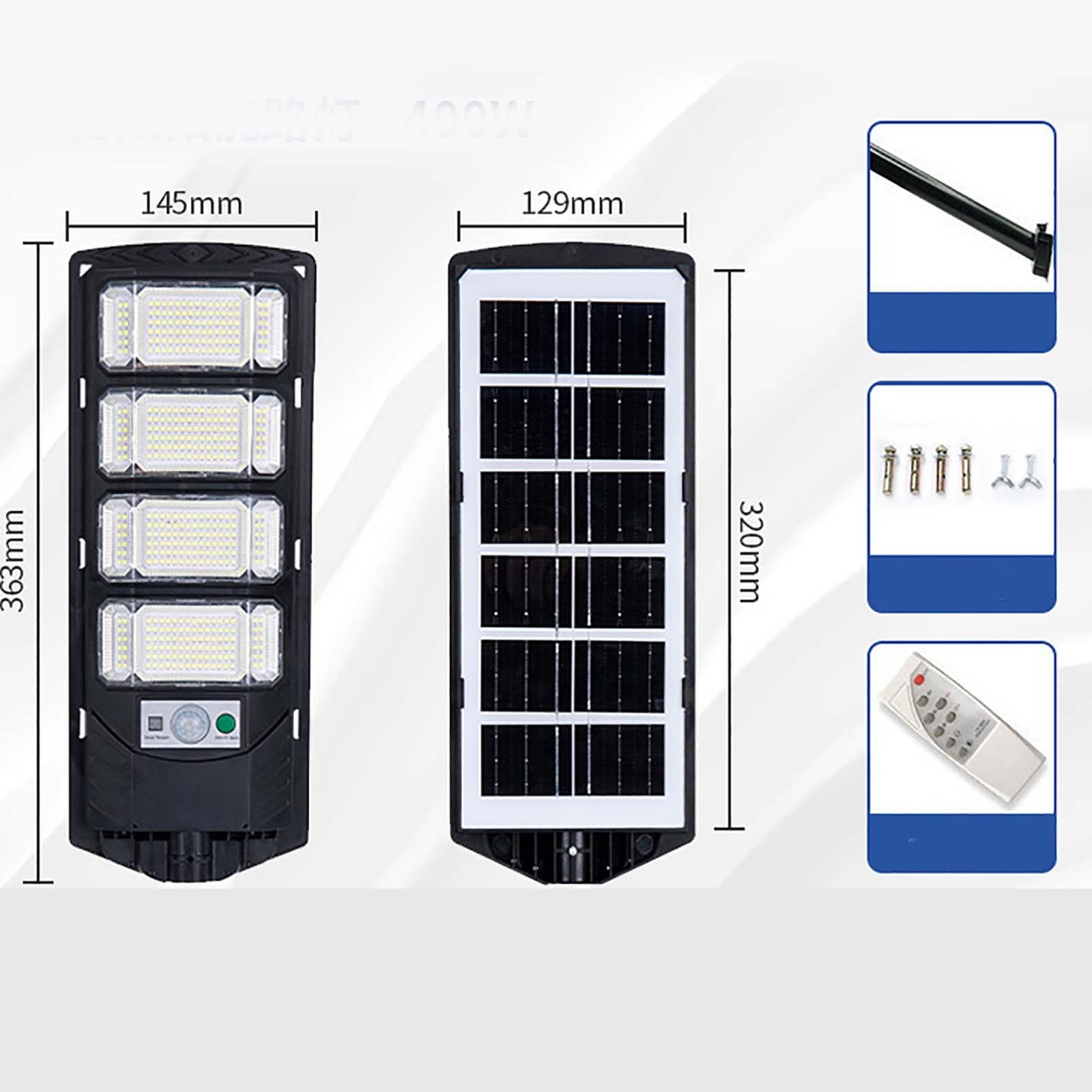 Solar Street Light with Motion Sensor, Outdoor Waterproof Integrated ...