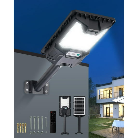 Solar Street Light Outdoor, 20000LM 6500K Waterproof Motion Sensor LED ...