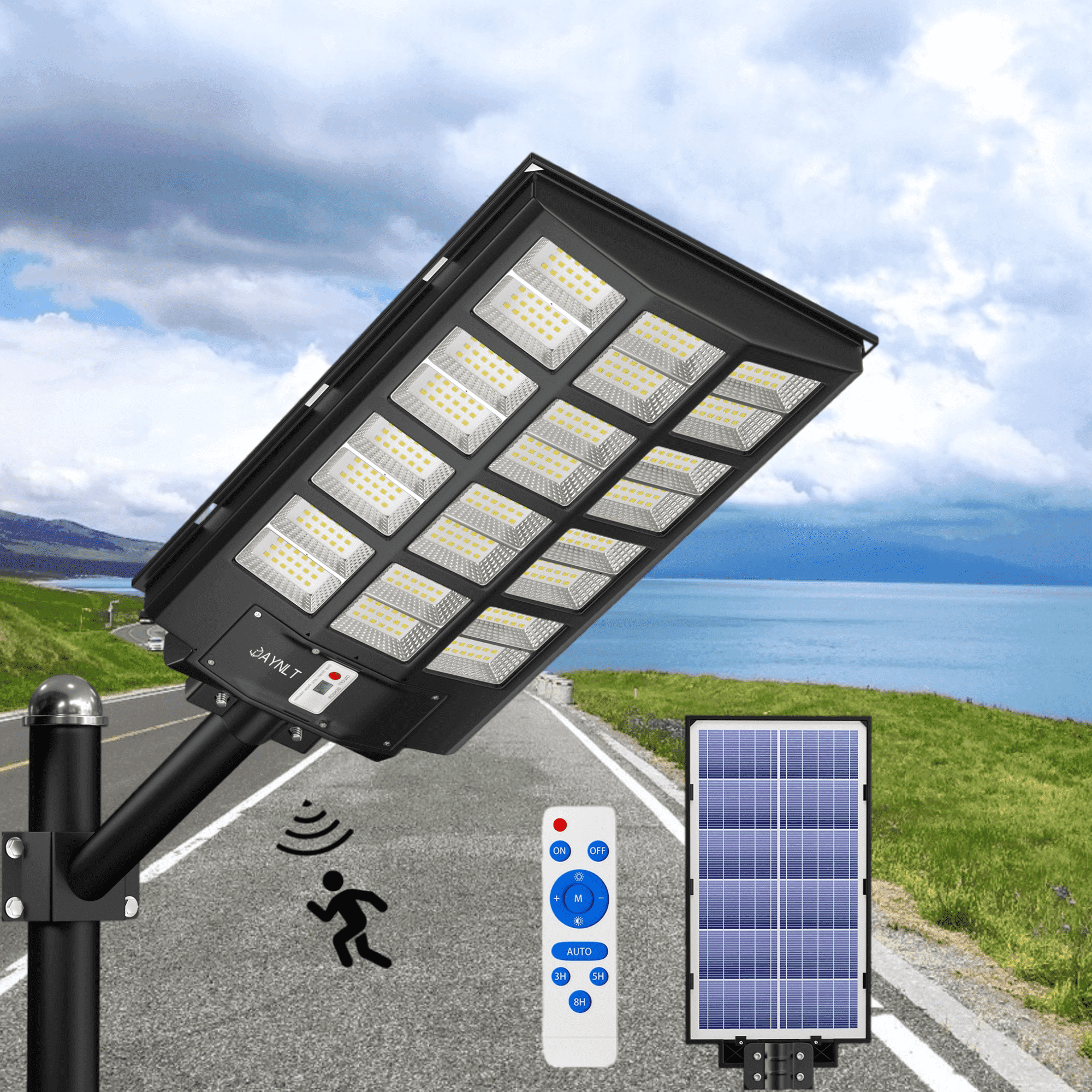 Bjsuc Solar Street Lights-14,800w - Large Size Security Street Outdoor ...