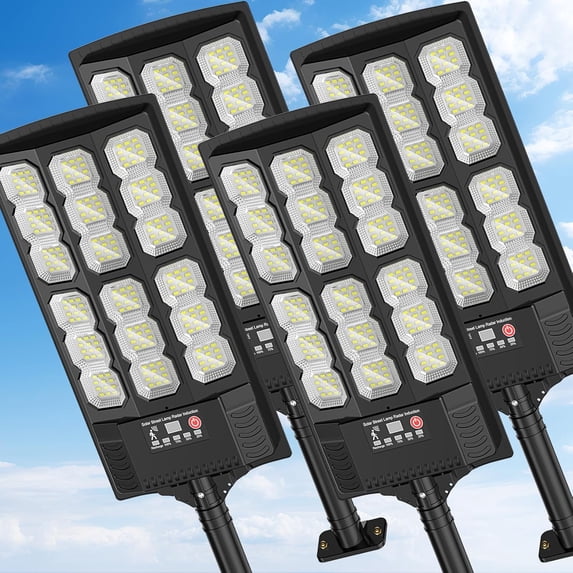 Solar Street Lights Outdoor,20000LM LED Solar Street Lights with Remote ...