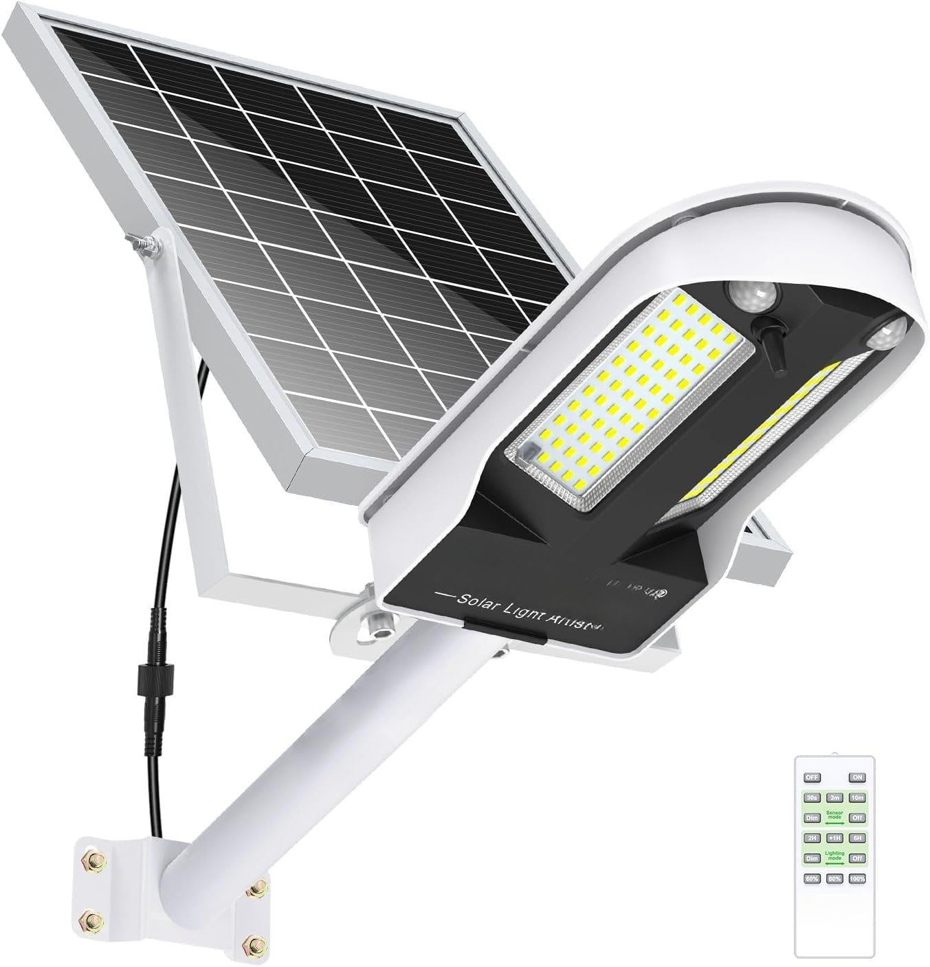 Solar Street Lights Outdoor 3000LM 12500mAh Flood Lighting, Dual 180 ...