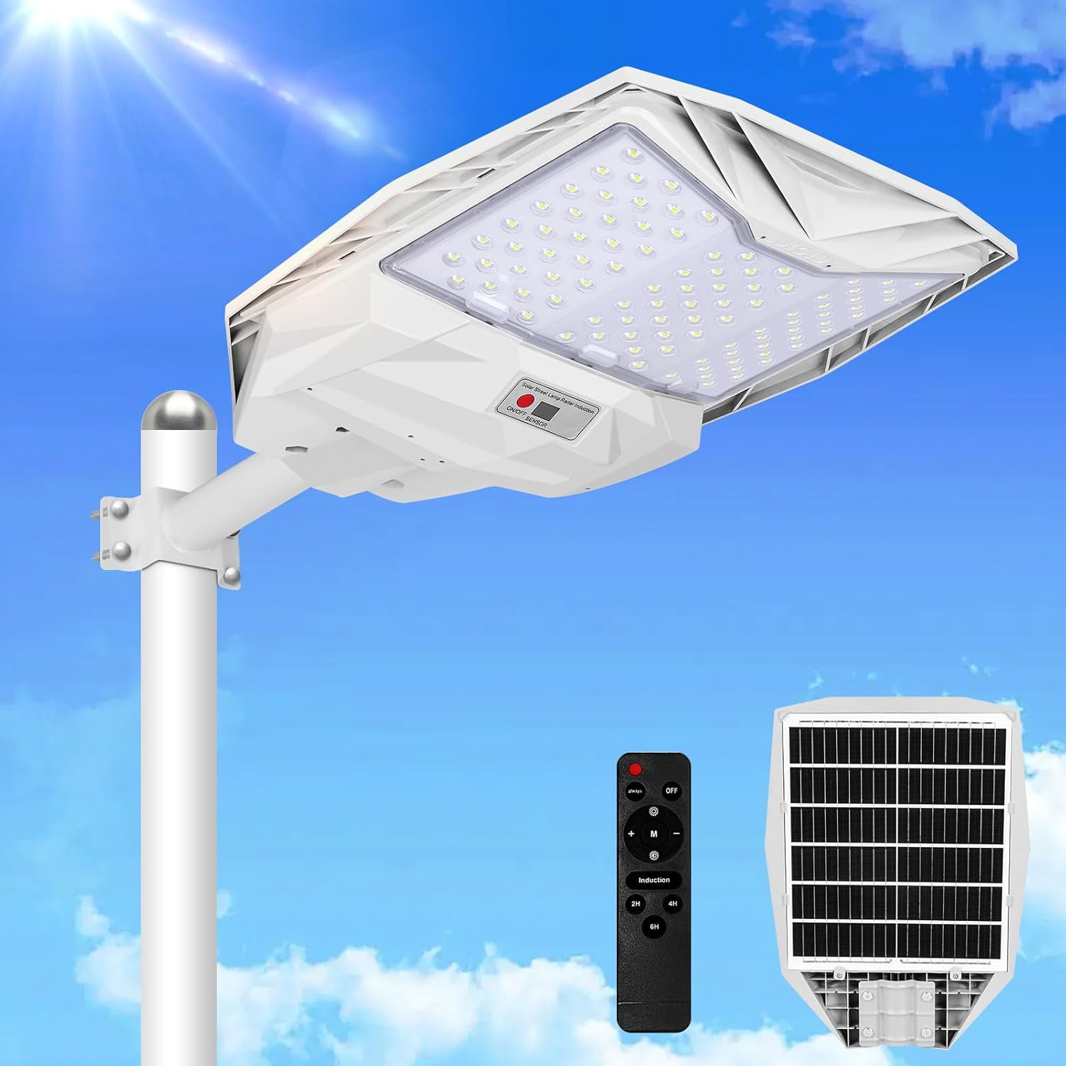 Solar Street Lights Outdoor 700000LM, Bright LED Street Lights with ...