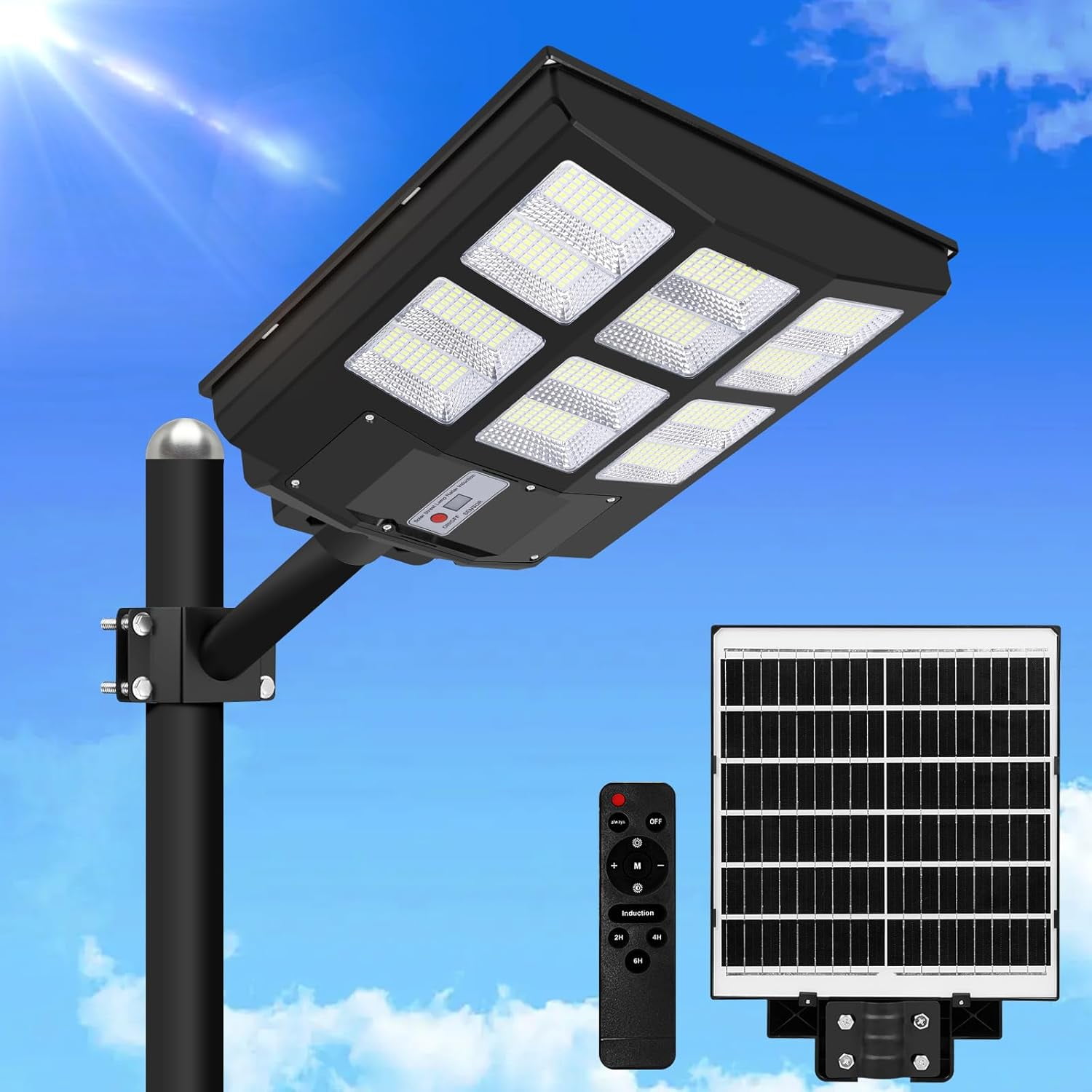 Solar Street Lights Outdoor 700000LM, Bright Street Lights with Motion ...