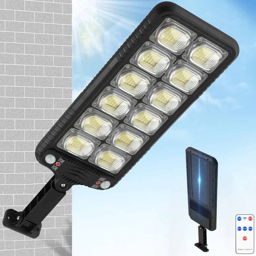 Solar Street Lights Outdoor, 8000LM Dusk to Dawn Solar Street Lights for Outside, Waterproof ...