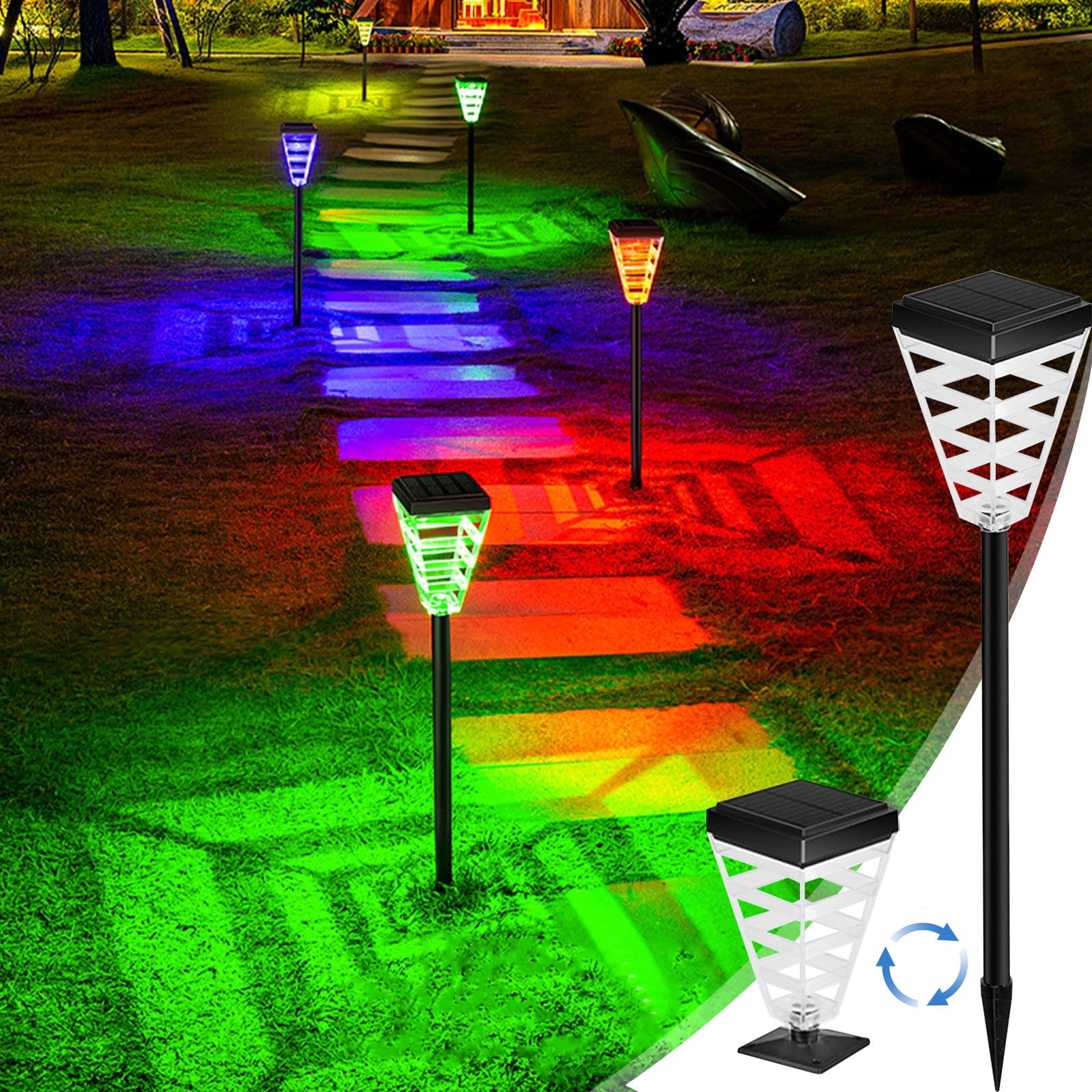 Solar Street Lights Outdoor Color Changing Solar Light,4-Color LED ...
