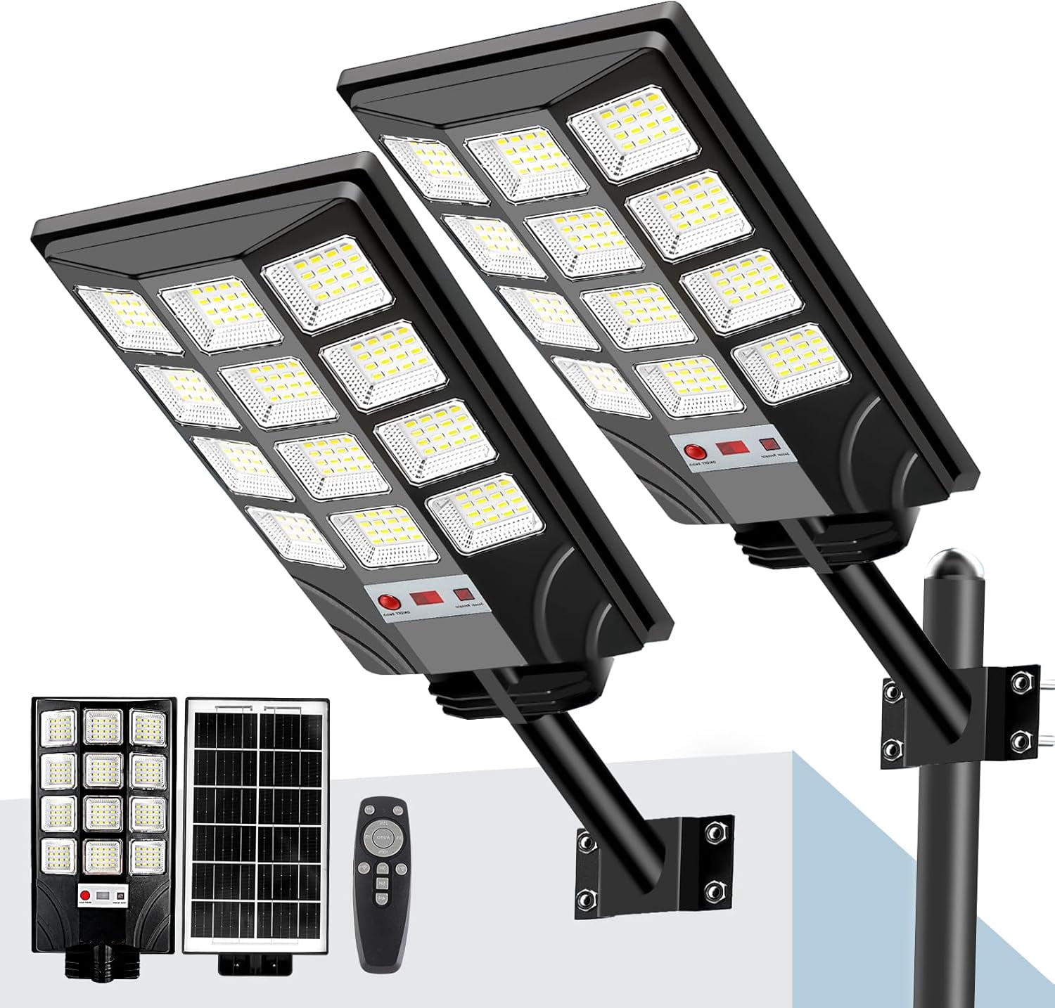 Solar Street Lights Outdoor Waterproof, 20000LM 6500K LED Motion Sensor ...