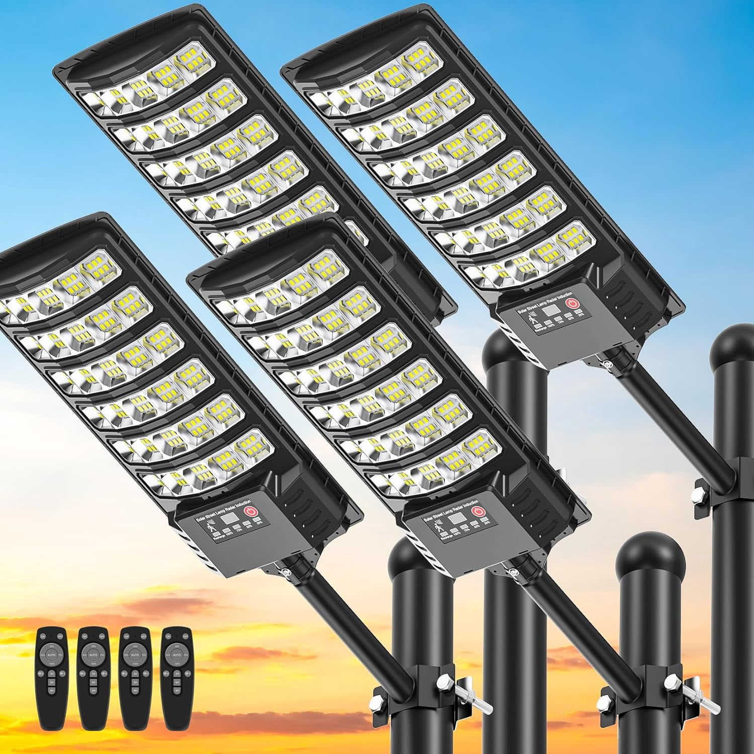 Solar Street Lights Outdoor Waterproof ,56000LM 320°Wide Angle Flood ...