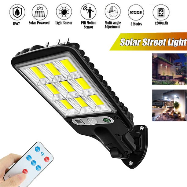 Solar Street Lights Remote Control, 108 COB Security Led Wall Light ...