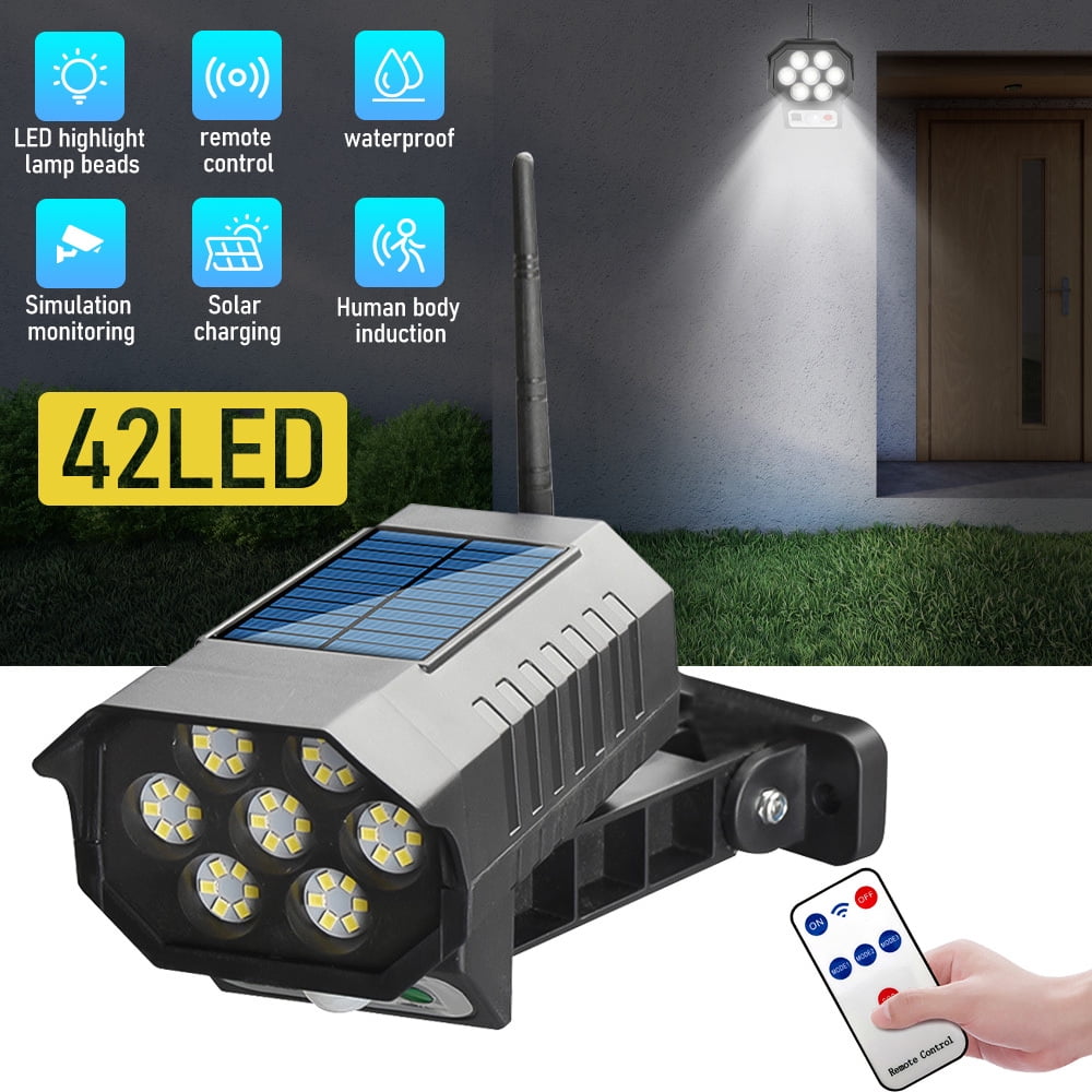 Solar Street Lights Remote Control,DFITO 42LED Security Led Wall Light with 3 Lighting Modes for ...