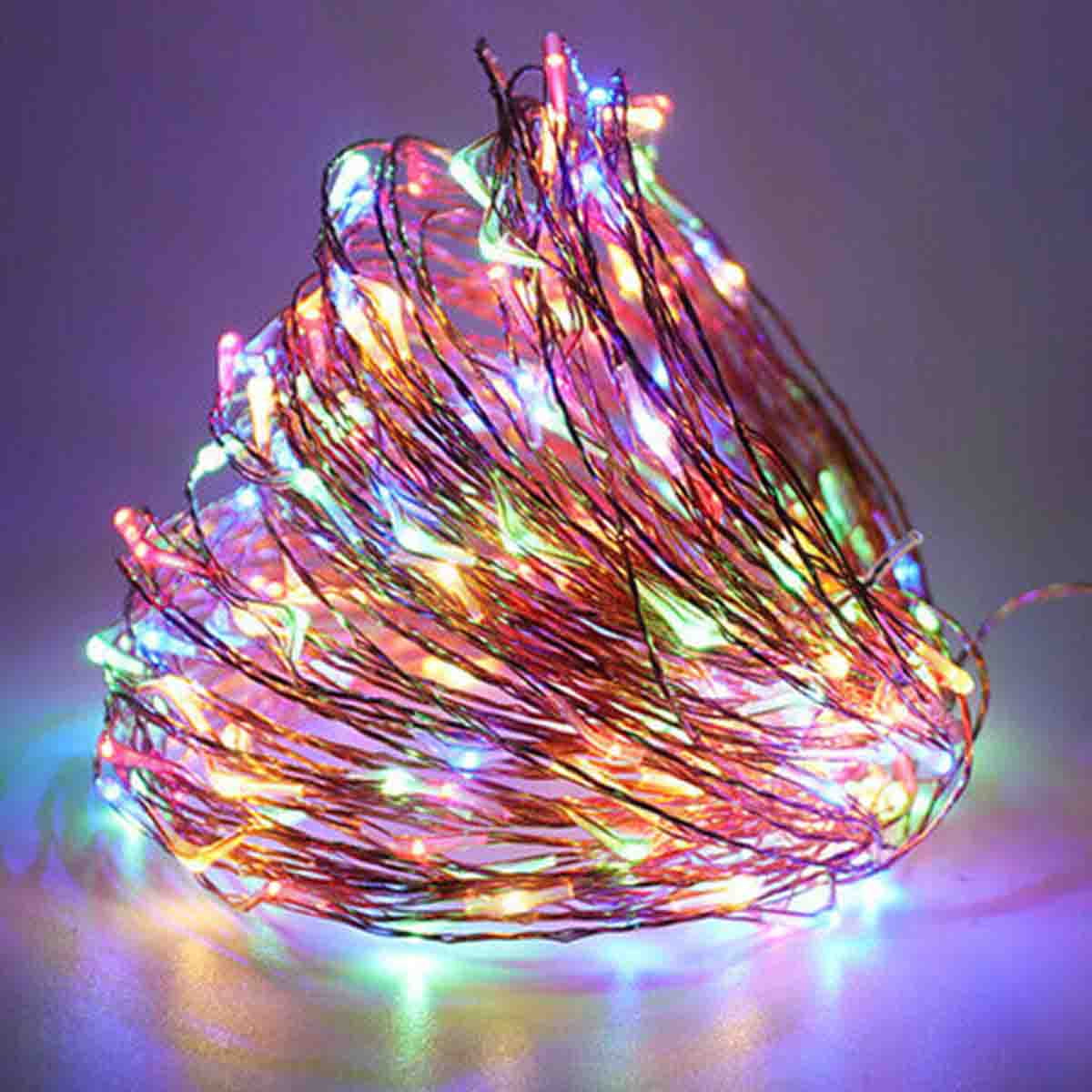 Solar String Lights, 100 LED Solar Fairy Lights 33 Feet 8 Modes Copper ...
