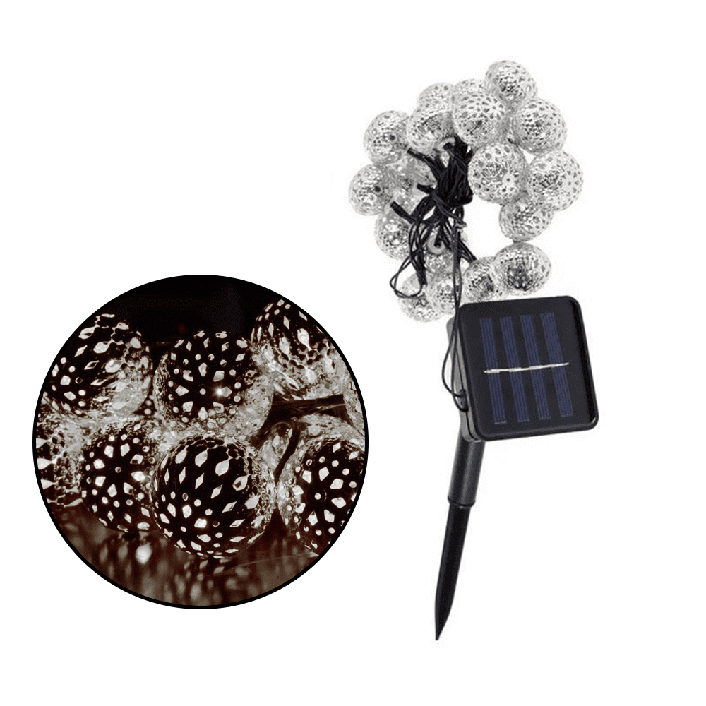 Solar String Lights - 15ft String Lights 20LED Solar Moroccan String ...