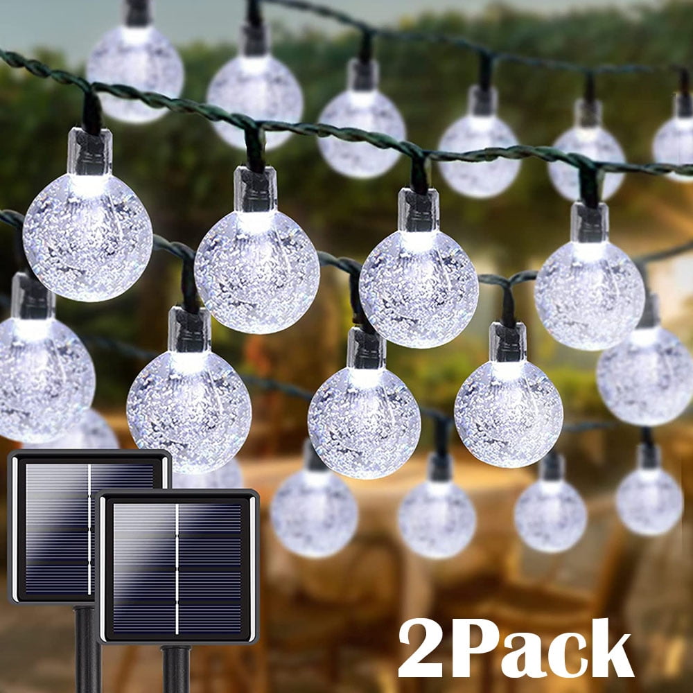 2 Pack Solar String Lights, 40ft Outdoor Decor Solar Lights for Patio ...
