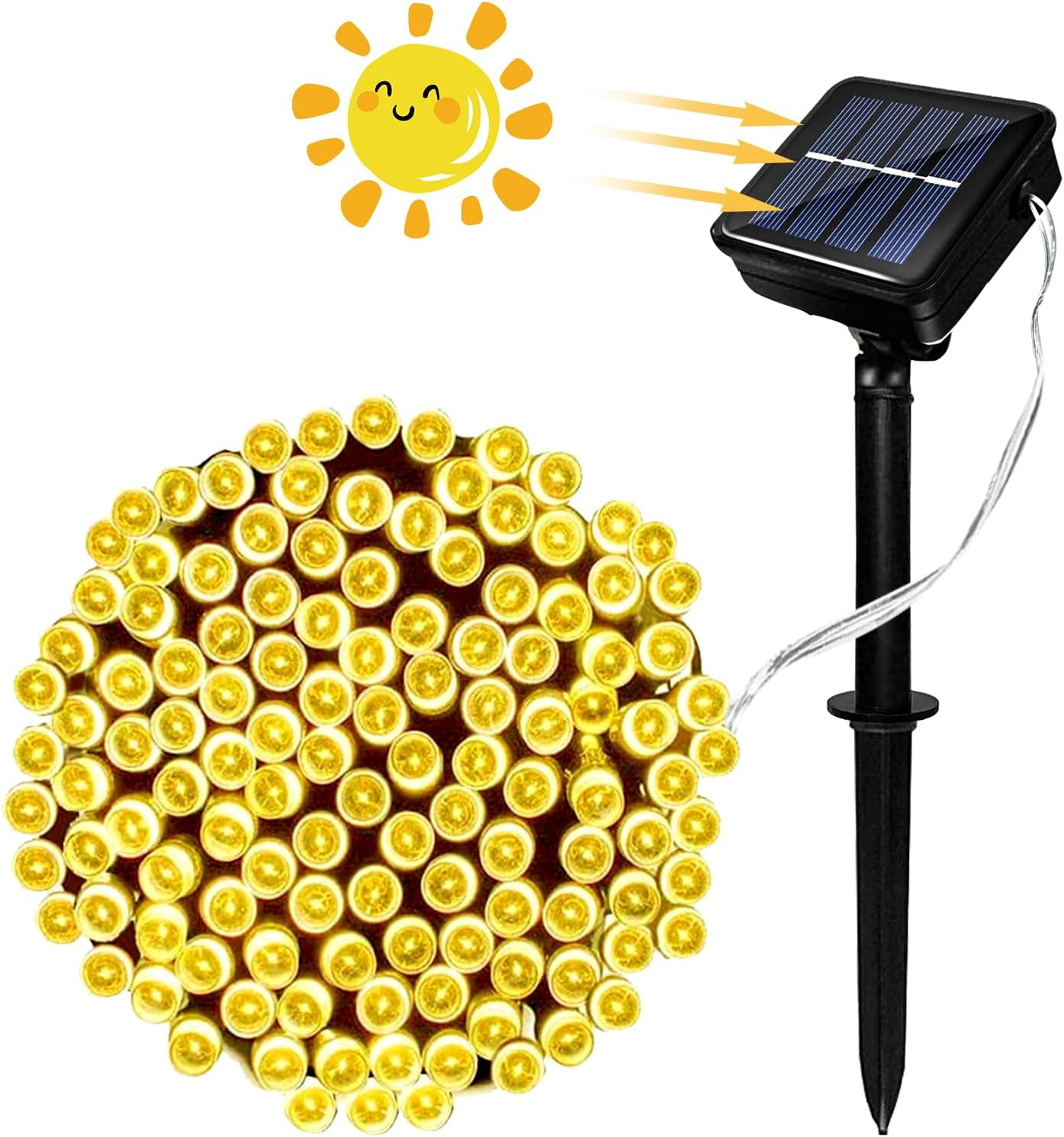 Solar String Lights, 23FT 50 LED Outdoor String Solar Powered Fairy ...
