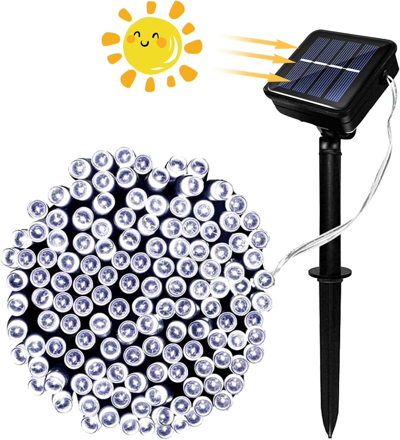 Solar String Lights, 39FT 100 LED Outdoor String Solar Powered Fairy ...