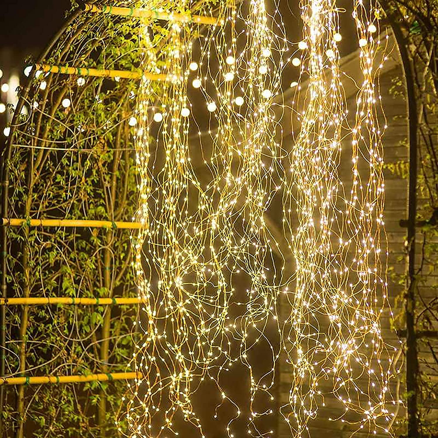 Solar String Lights Outdoor 10 Strands 200 LEDs Branch Copper Christmas ...