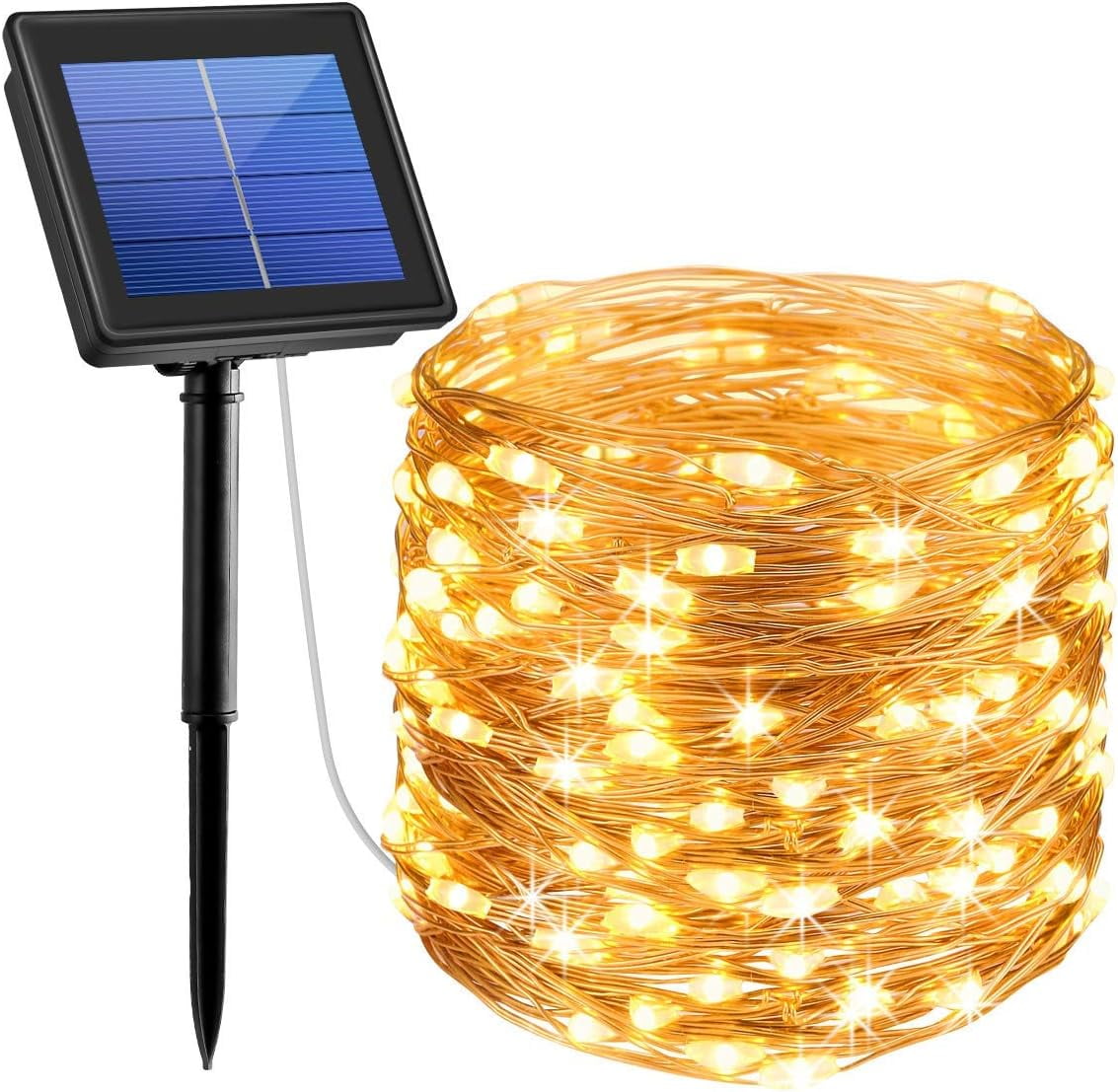 Solar String Lights for Outdoor,99ft 300 LED Bright Copper Wire Fairy ...