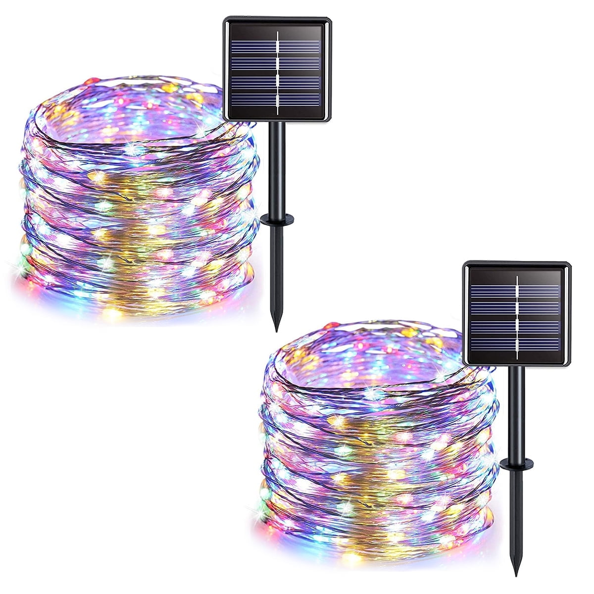 Solar String Lights Outdoor, Mini 33Feet 100 LED Copper Wire Lights, 8 ...