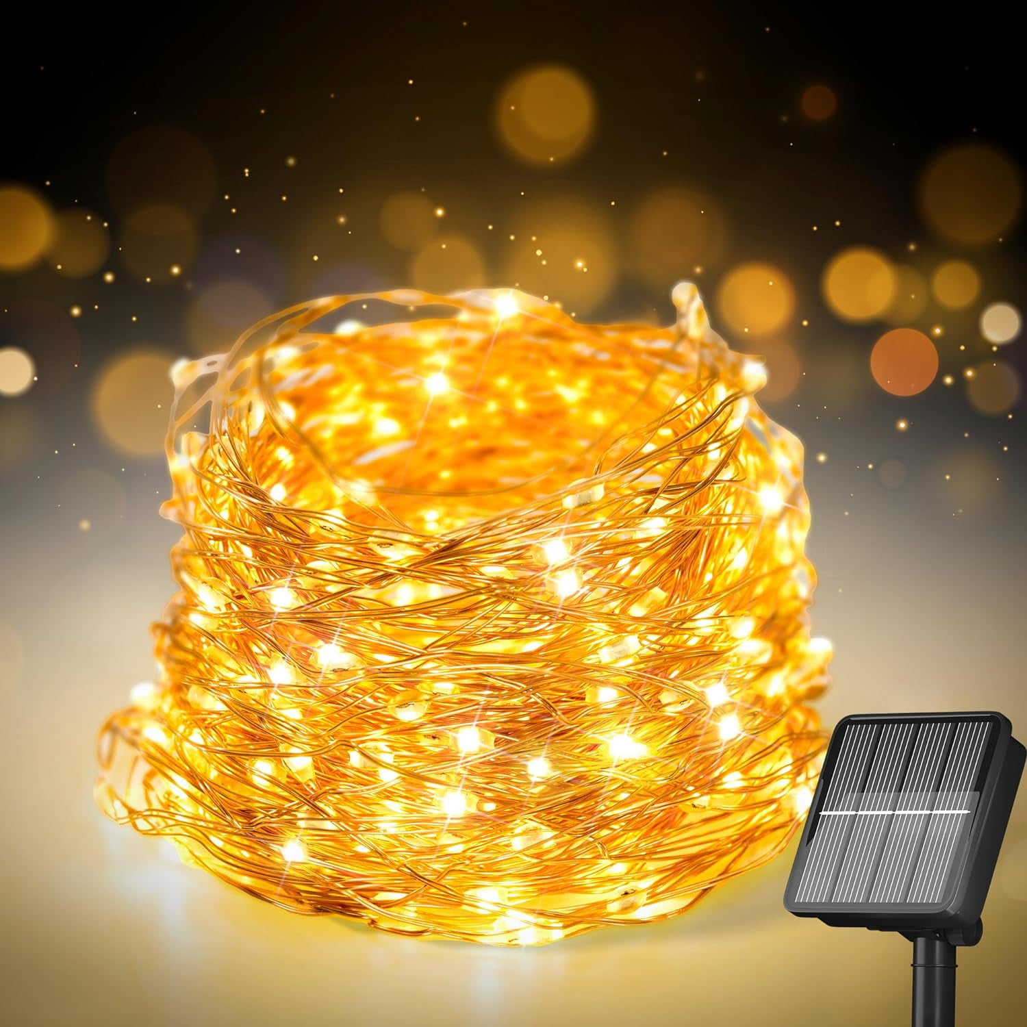 Solar String Lights for Outside,Copper Wire Solar Fairy Lights 8 Modes ...