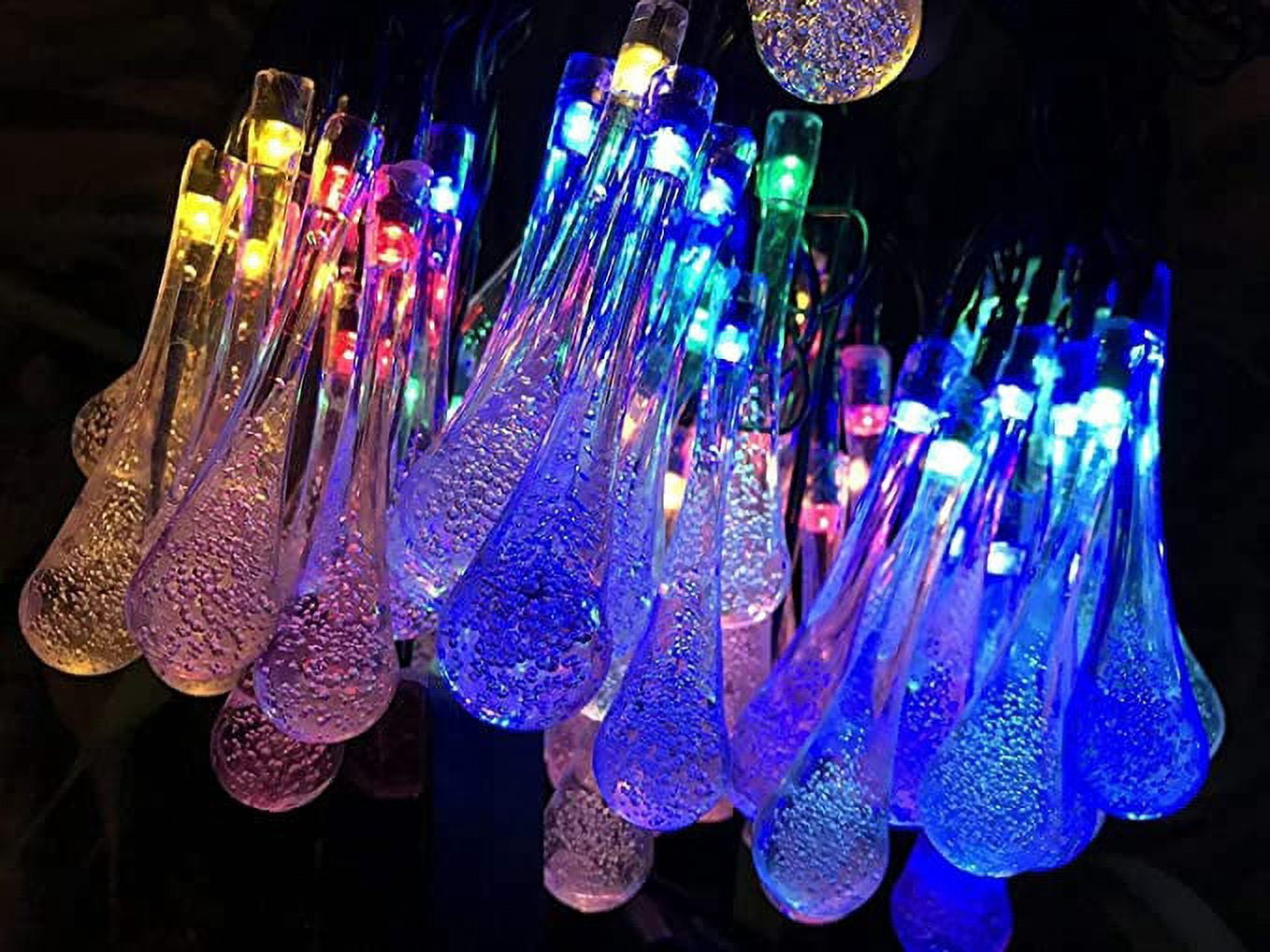 Solar String Lights Water Drop Garden Lights Waterproof Outdoor Lights ...