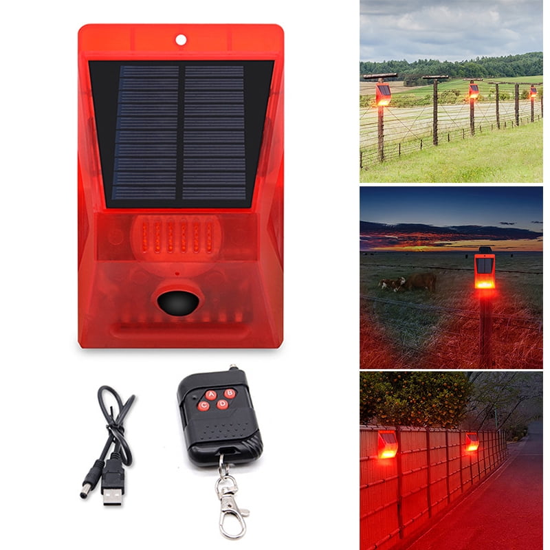 Solar Strobe Light Solar Alarm Light With Remote Controller Sound ...