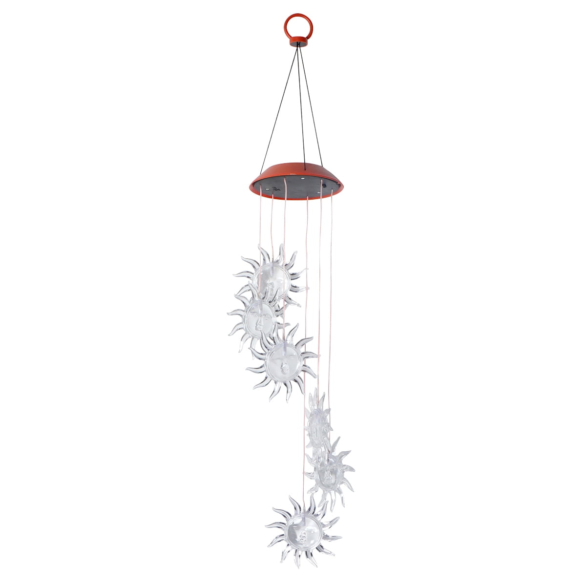 Solar Sun Design Wind Chime Light Hanging Outdoor Lamp Decorative