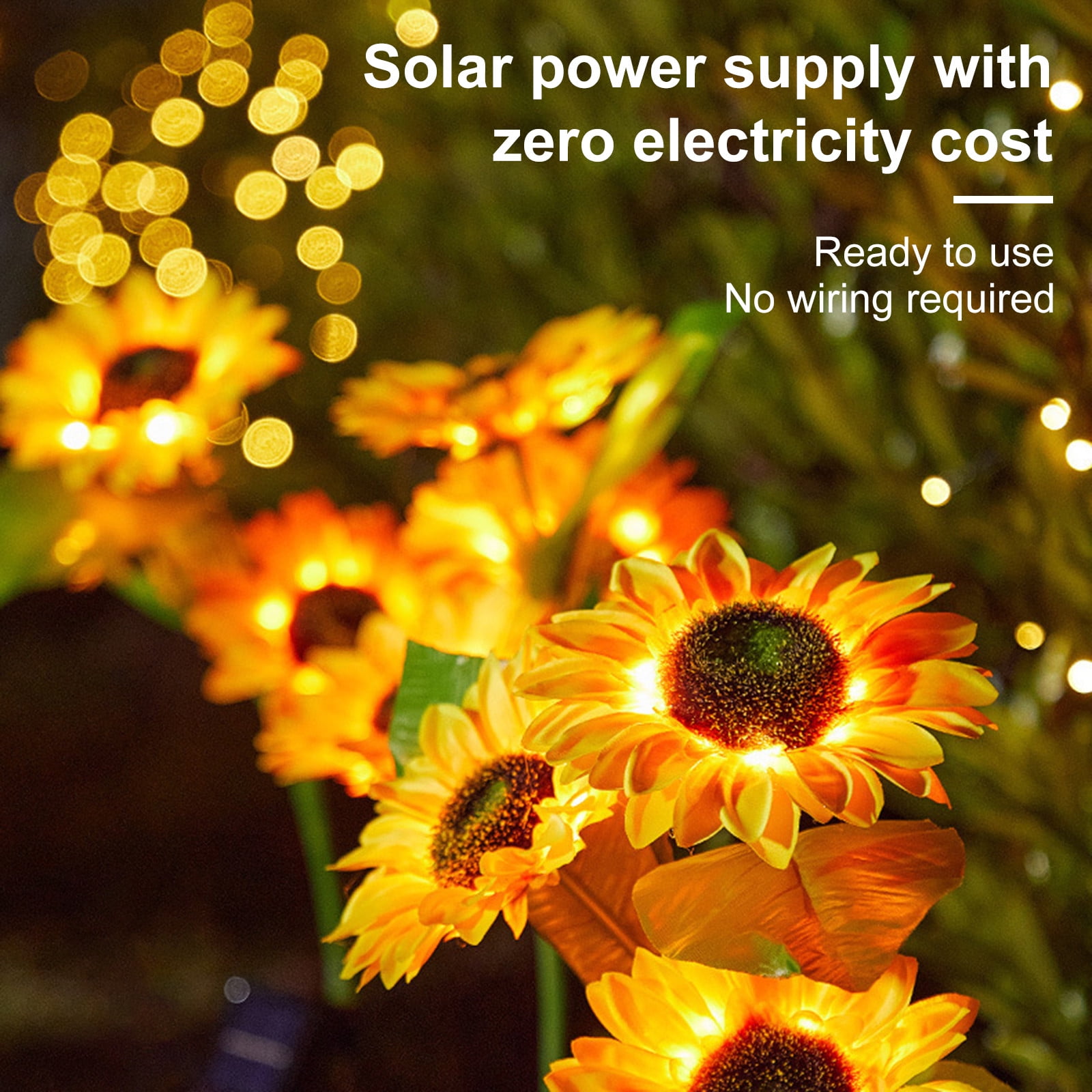Solar Sunflower Garden Lights Outdoor，Sunflower Lights,Sunflower Patio ...