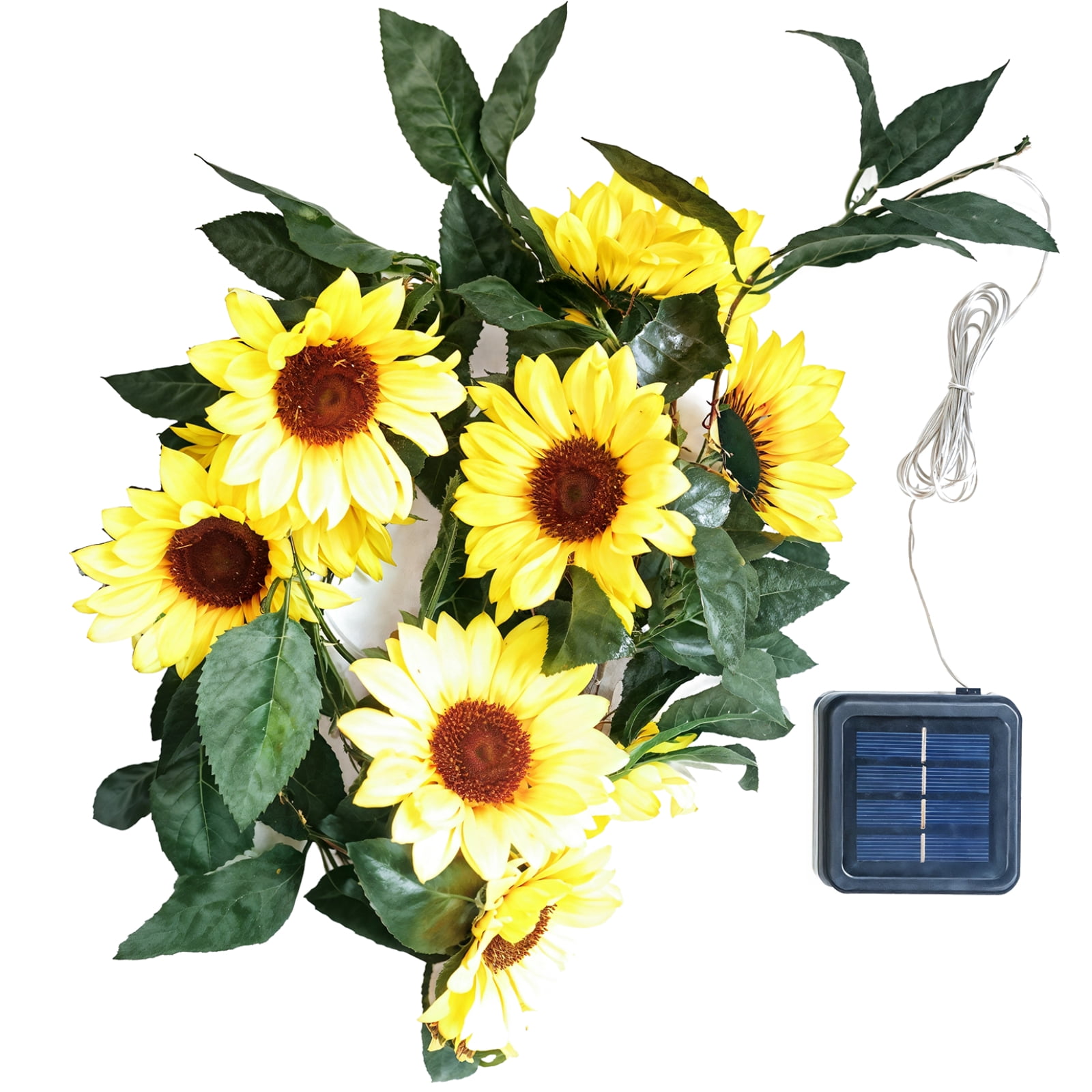 Solar Sunflower Garland Lights, 2.3 m 20 LED String Lights, ABS ...