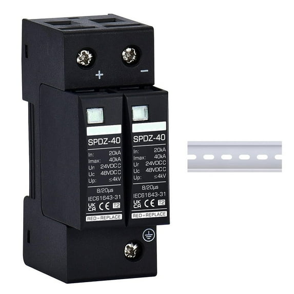 Solar Surge Protector PV DC 24V 2P 40KA Voltage Protection House Surge ...