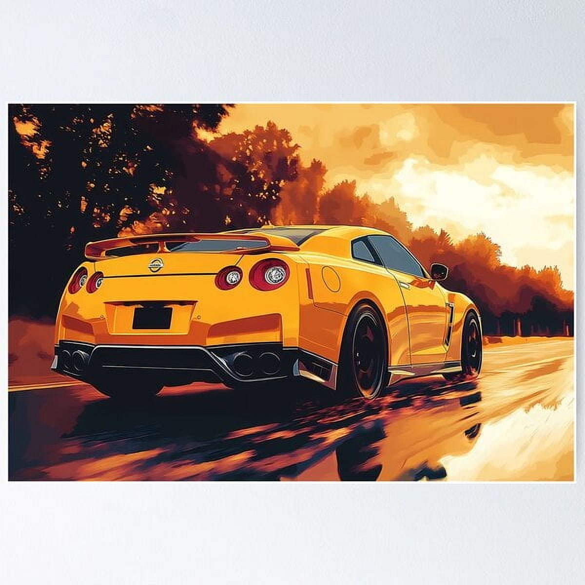 Solar Surge – Yellow Nissan Gt-R V-Spec R35 Pop Art Vi Poster Wall Art ...