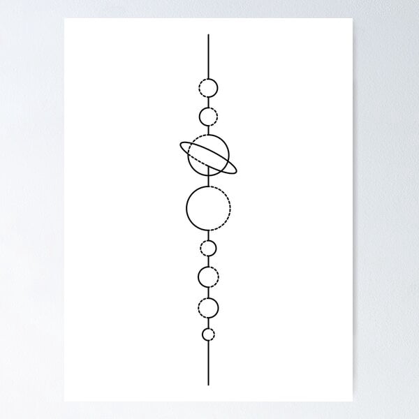 Solar System Aligned | One Line Drawing | One Line Art | Minimal ...