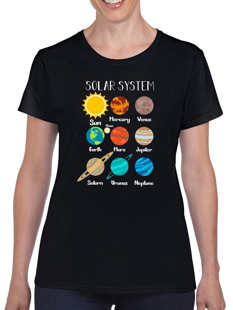 Solar System And Planet Names T-Shirt Women -Smartprints Designs ...