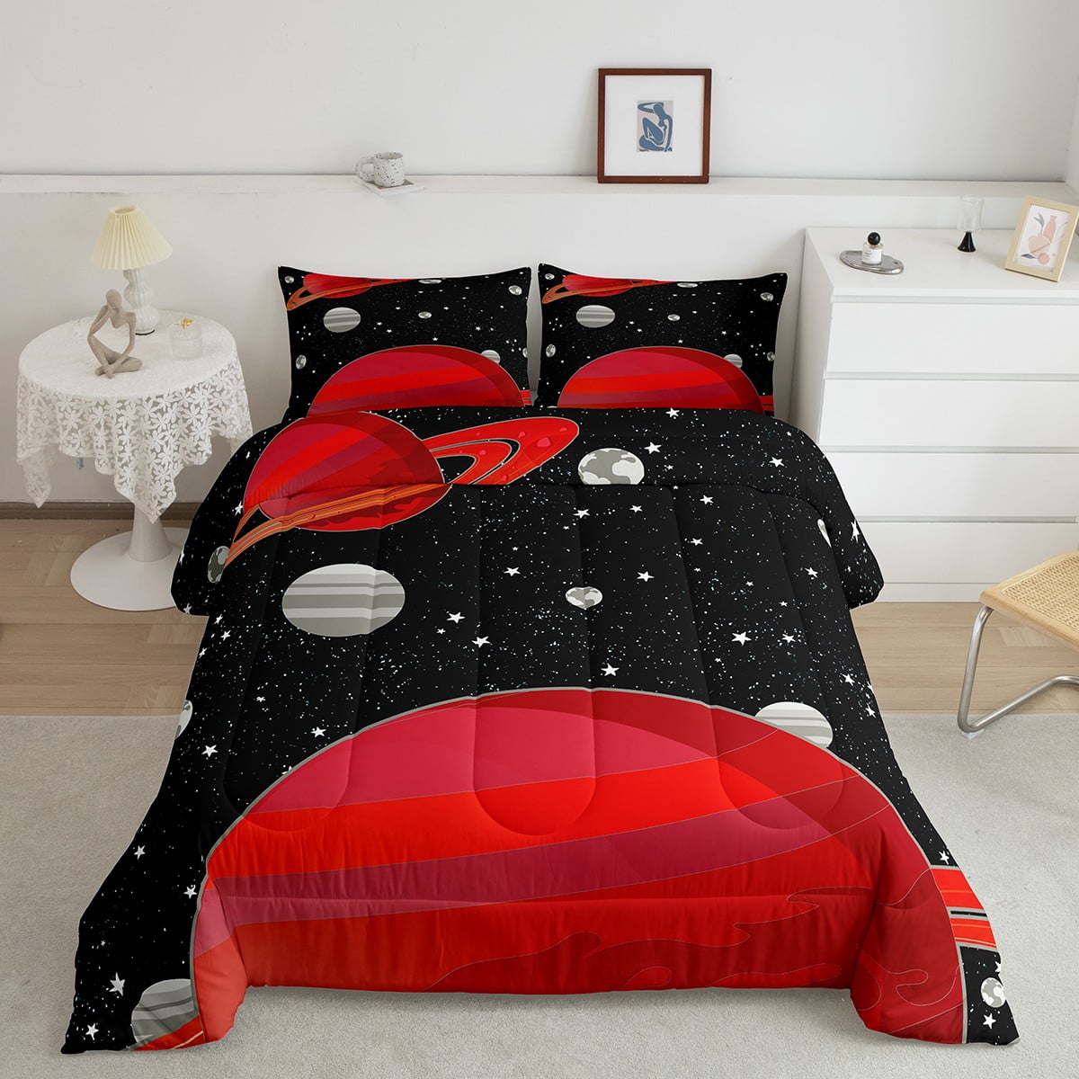Solar System Bedding Outer Space Comforter Set Queen Size Universe ...