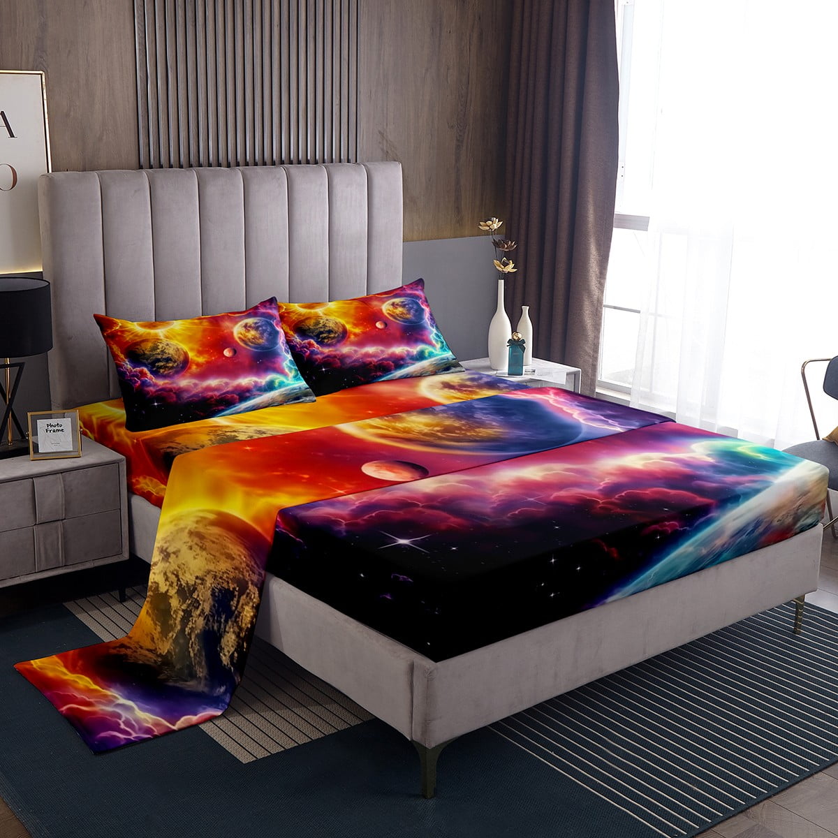 Solar System Bedding Queen Size Outer Space Bed Set,Universe Planets ...