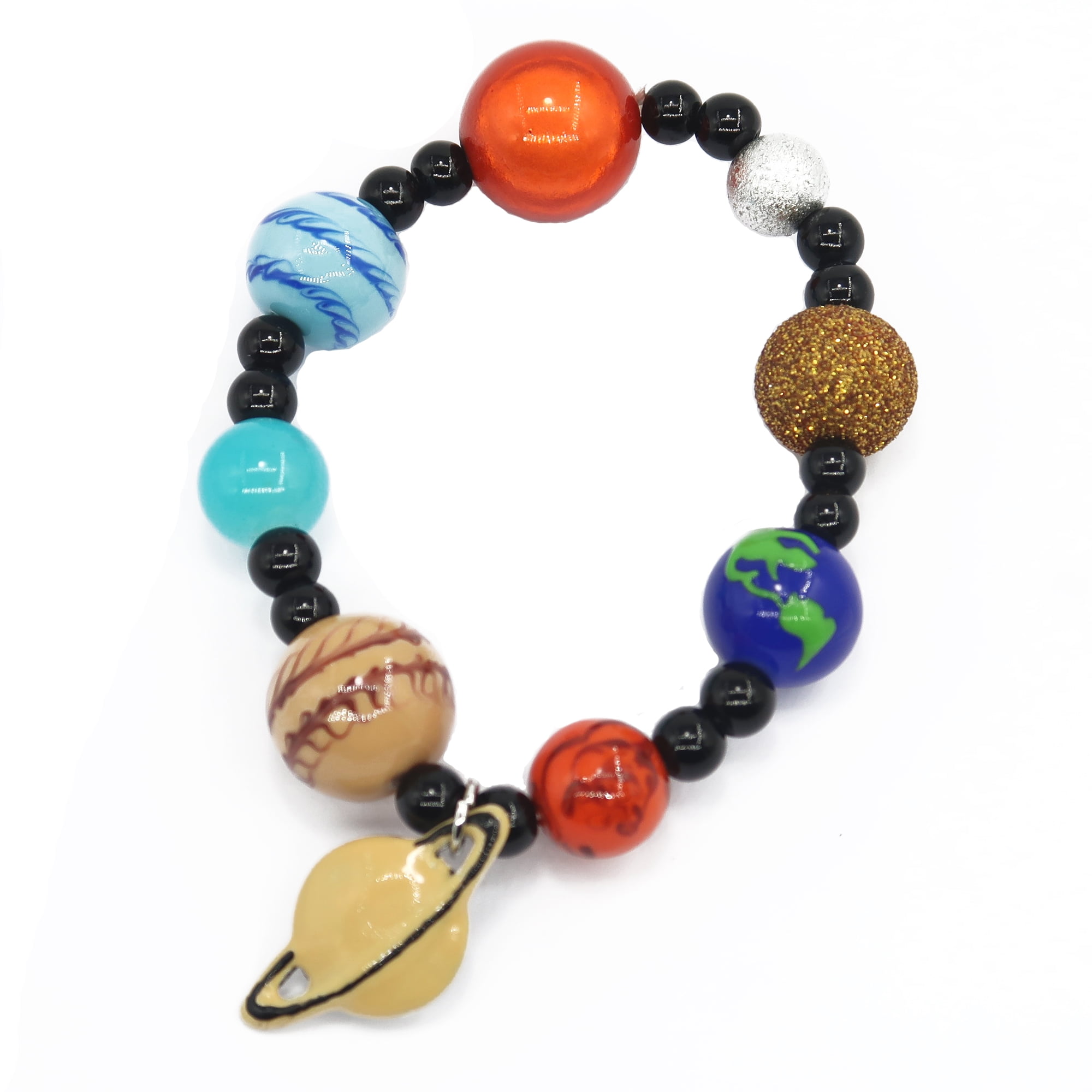 Planet Solar System Outer Space Beaded Stretch Bracelet, Birthday ...