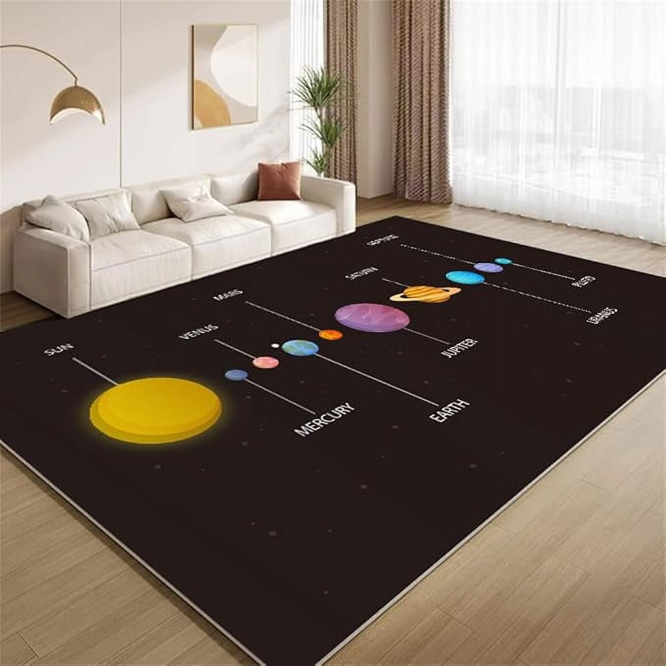 Solar System Carpet, Planetary Astronomy Rugs, Non-Slip Machine ...