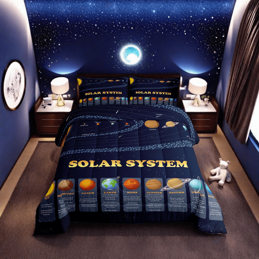 Solar System Comforter Set King for Boys Girls Universe Themed Bedroom ...