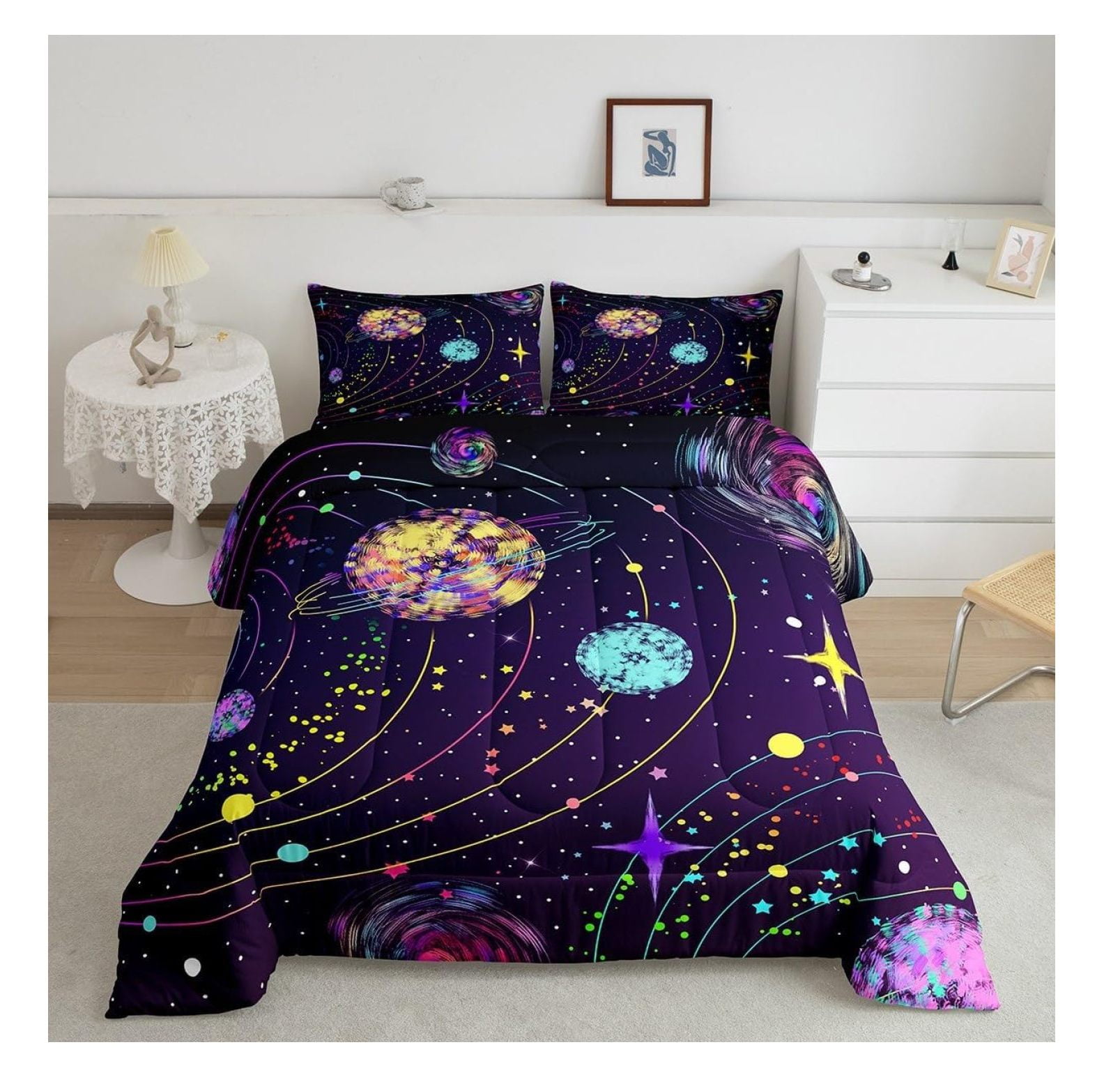Solar System Comforter Set Queen Size Outer Space Comforter for Kids ...