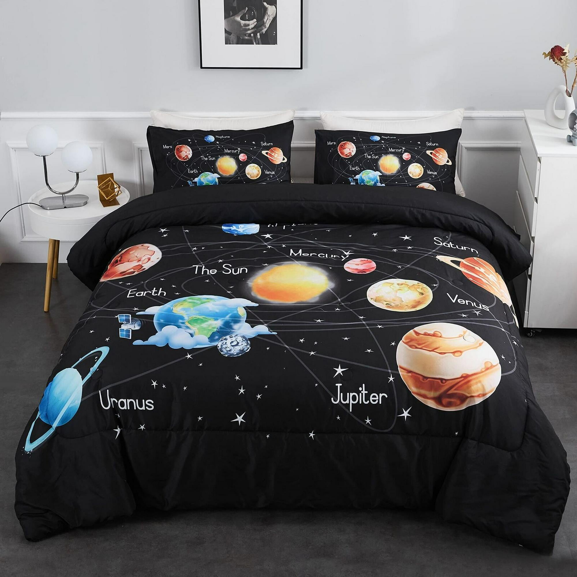 Solar System Comforter Set Queen Universe Planets Theme Bedding Set ...