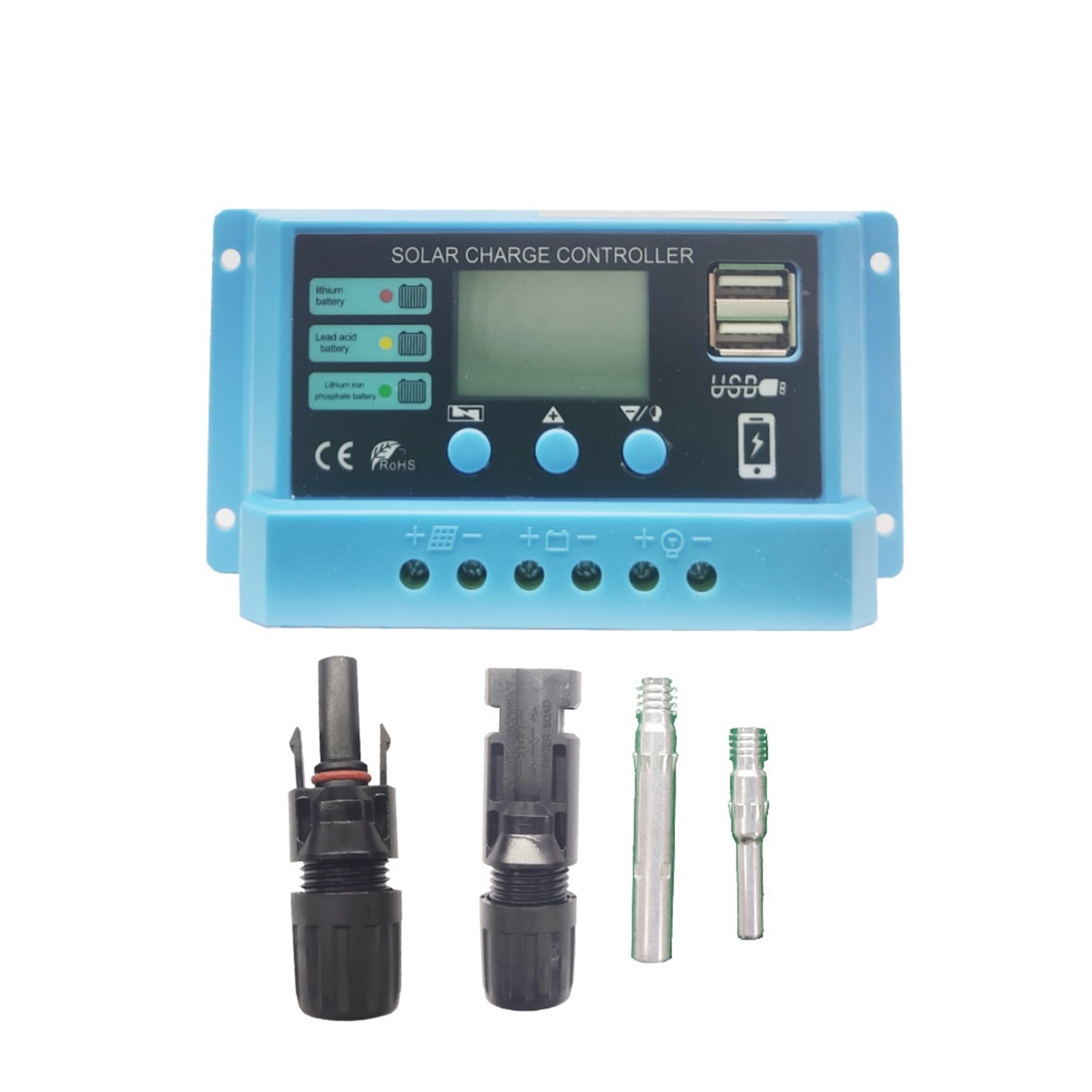 Solar System Controller Double USB 10/20/30A Solar Char Controller 12V ...