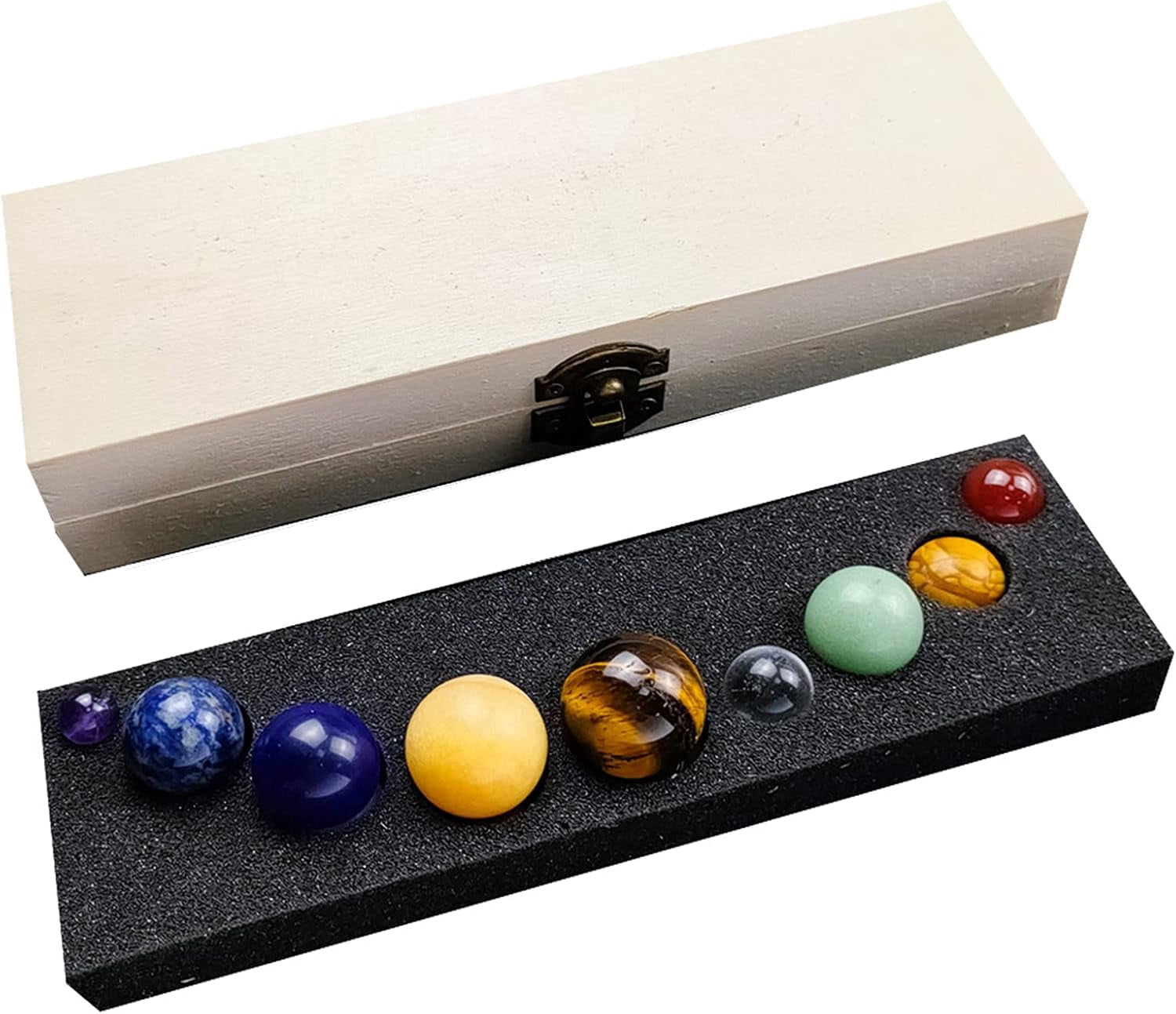 Solar System Desk Decor 9 Planets Stones Gift Kit Gemstones Ball Set ...