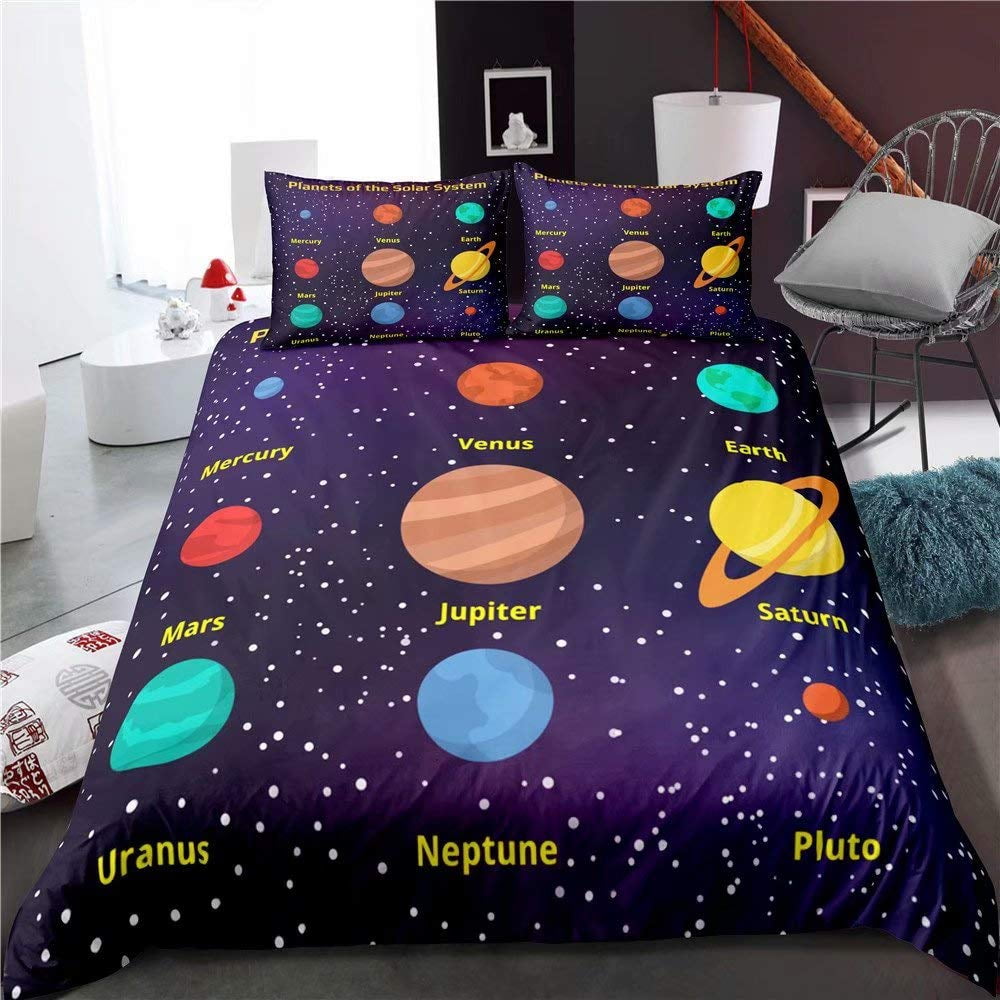 Solar System Duvet Cover Set Outer Space Galaxy Bedding Sets Universe ...