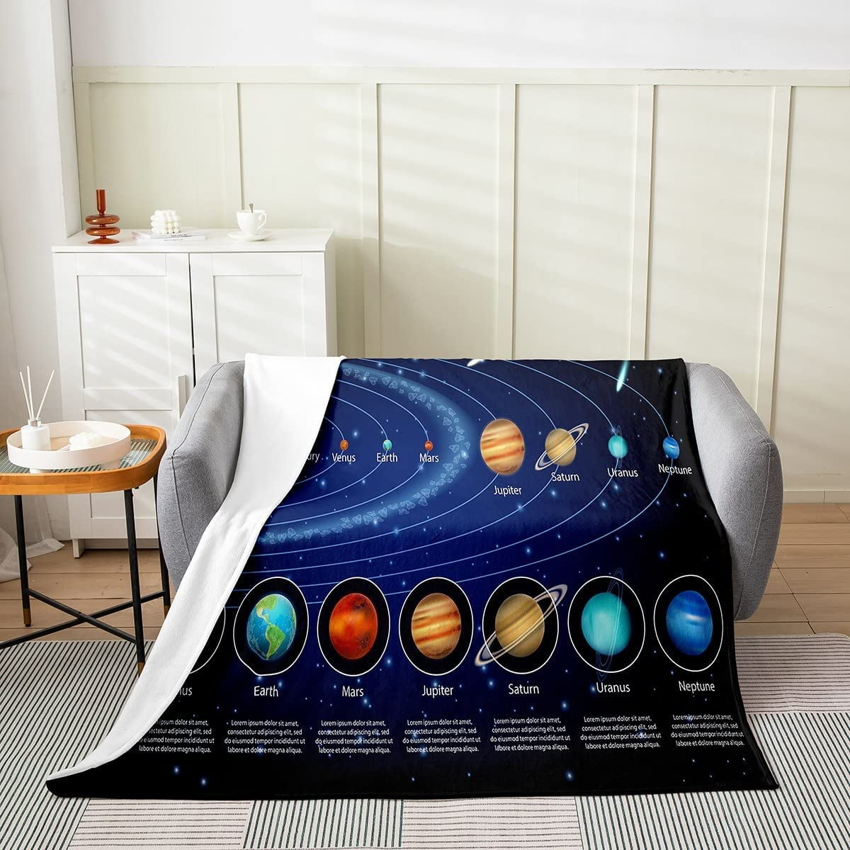 Solar System Fleece Throw Blanket,Astronomy All Season Bed Blanket ...